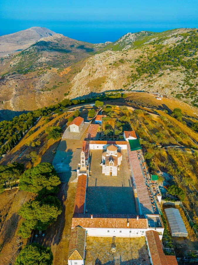 Prophet Elias Monastery at Hydra Island in Greece Stock Photo - Image ...