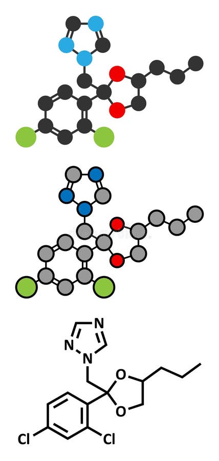 Propiconazole Antifungal Molecule (triazole Class Stock Vector ...