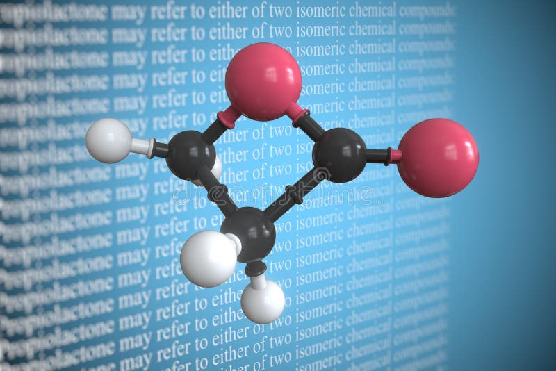 Propiolactone Scientific Molecular Model, 3D Rendering Stock ...