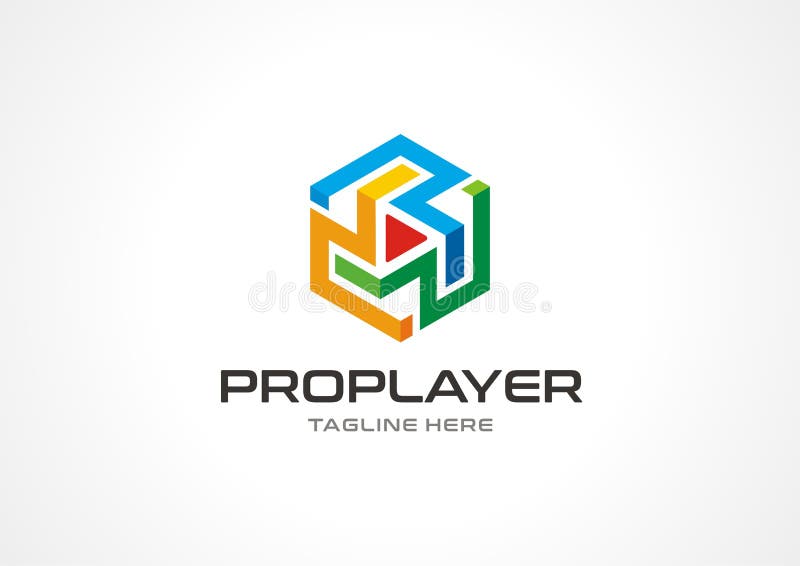 ProPlayer Logo Concept ilustración del vector. Ilustración de colorido ...