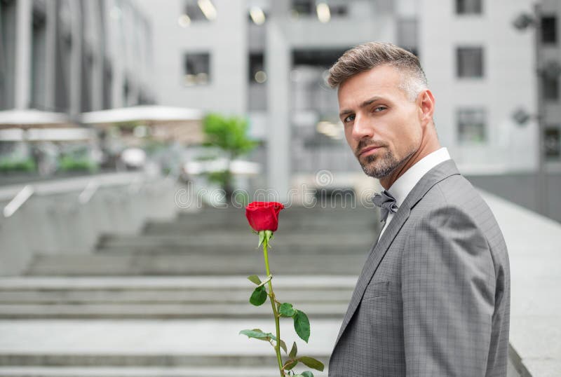 Proposal Concept. Tuxedo Man Preparing for a Proposal Stock Image ...
