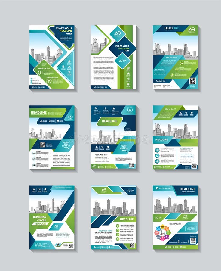 Proposal Cover Poster Brochure Template Design Set Stock Vector ...