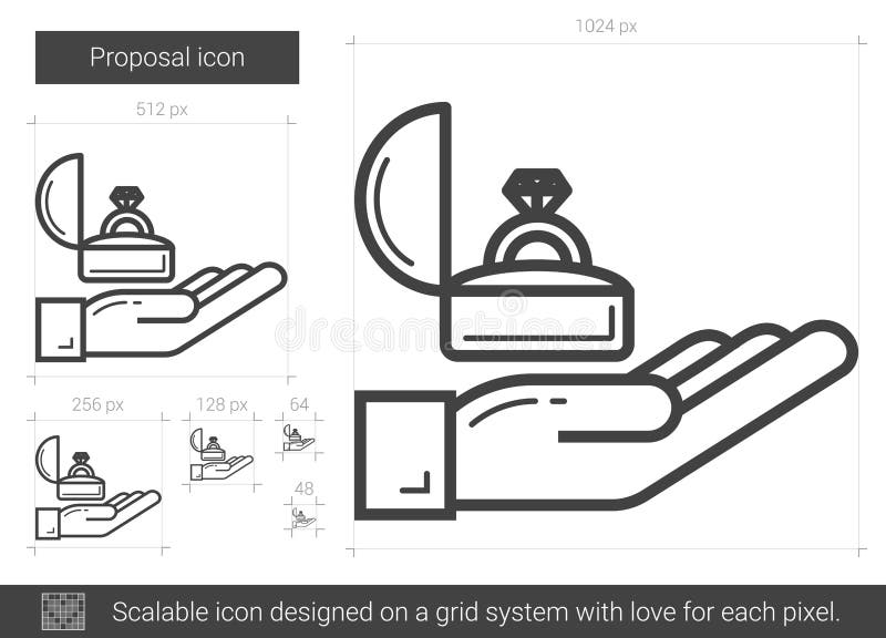 Proposal line icon. stock vector. Illustration of diamond - 93883087