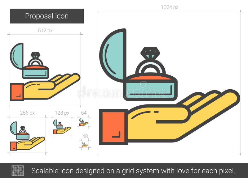 Proposal line icon. stock vector. Illustration of proposal - 95104960