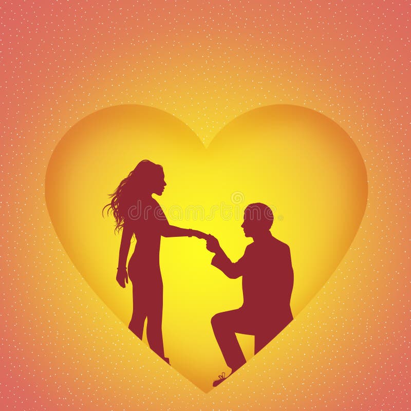 Proposal of love stock illustration. Illustration of proposal - 170597332