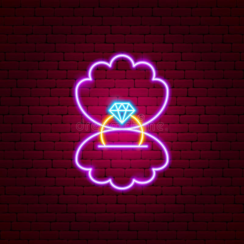 Proposal Ring Neon Sign stock vector. Illustration of date - 154117864