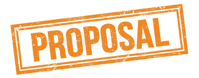 PROPOSAL Text on Orange Grungy Vintage Stamp Stock Illustration ...
