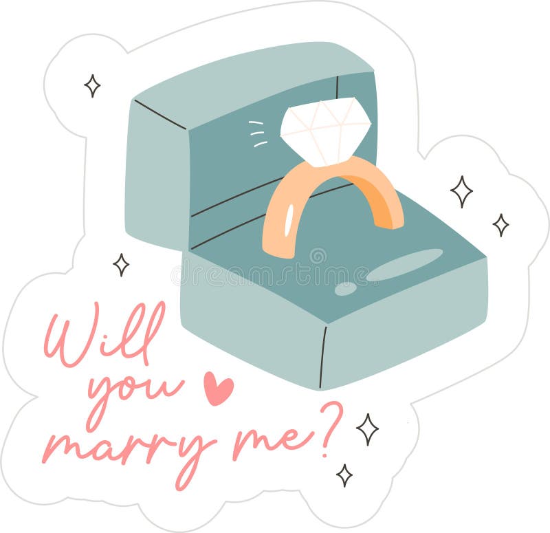 Proposal Wedding Sticker stock vector. Illustration of sticker - 297508250