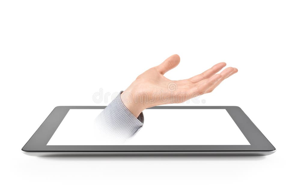 Propose Hand from Digital Tablet Stock Illustration - Illustration of ...