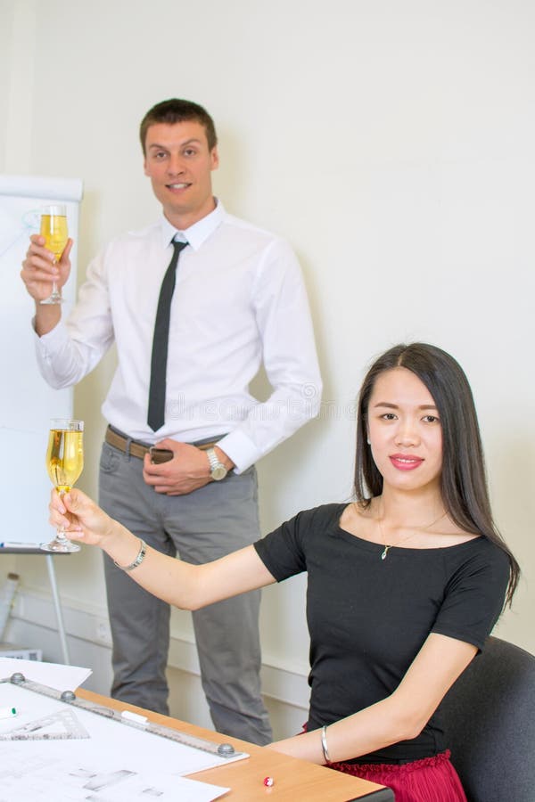Proposing a toast at work stock image. Image of celebration - 70531235