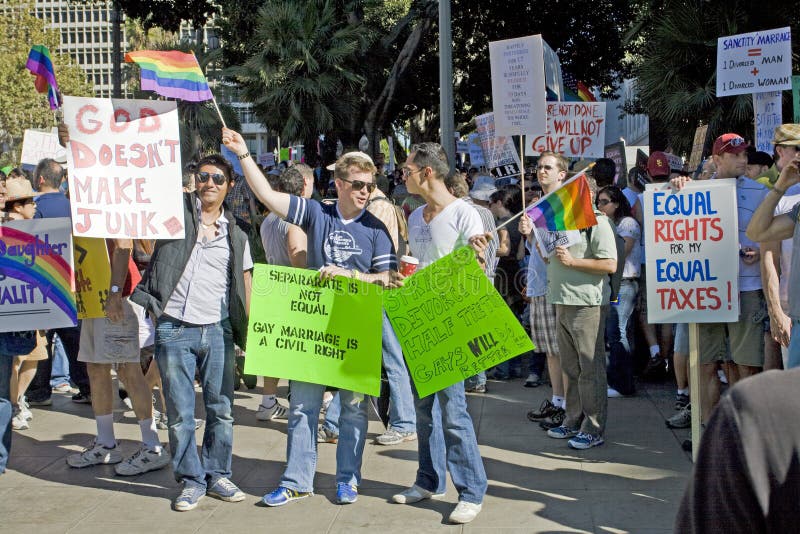Proposition 8 Protest Rally & March in Los Angeles Editorial Stock ...