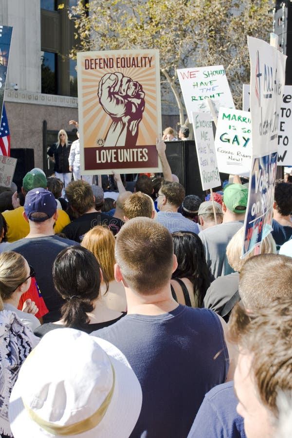 Proposition 8 Protest Rally & March in Los Angeles Editorial Stock ...