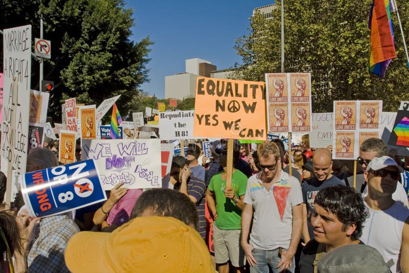 Proposition 8 Protest Rally & March in Los Angeles Editorial Stock ...