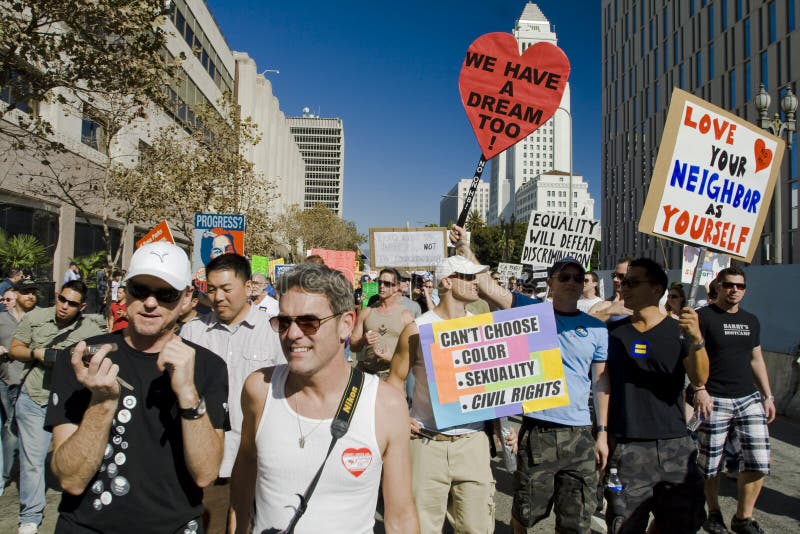 Proposition 8 Protest Rally & March in Los Angeles Editorial Stock ...