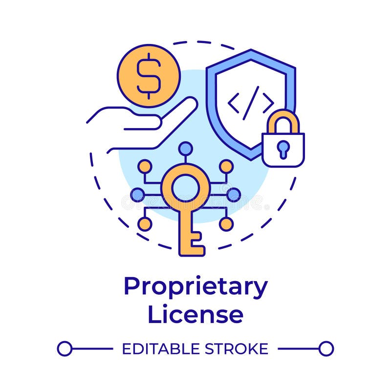 Proprietary License Multi Color Concept Icon Stock Vector ...