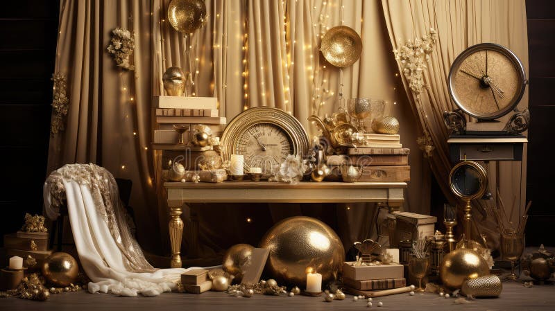 Props gold studio stock illustration. Illustration of design - 339963738