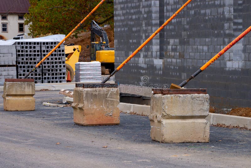 Props Supporting a Brick Wall Stock Photo - Image of plank ...