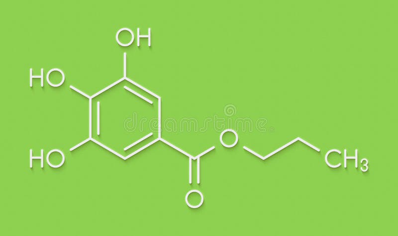 Propyl Gallate Antioxidant Food Additive Molecule. Skeletal Formula ...