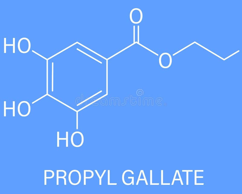 Propyl Gallate Molecule. Skeletal Formula. Stock Vector - Illustration ...