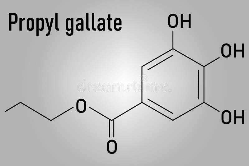 Propyl Gallate Molecule. Skeletal Formula. Stock Vector - Illustration ...