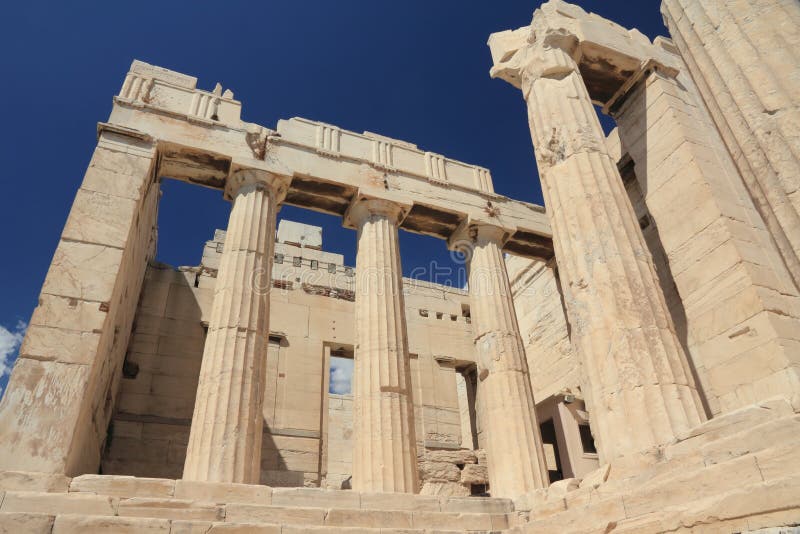 Propylaea of Acropolis, Athens, Greece Stock Photo - Image of marble ...