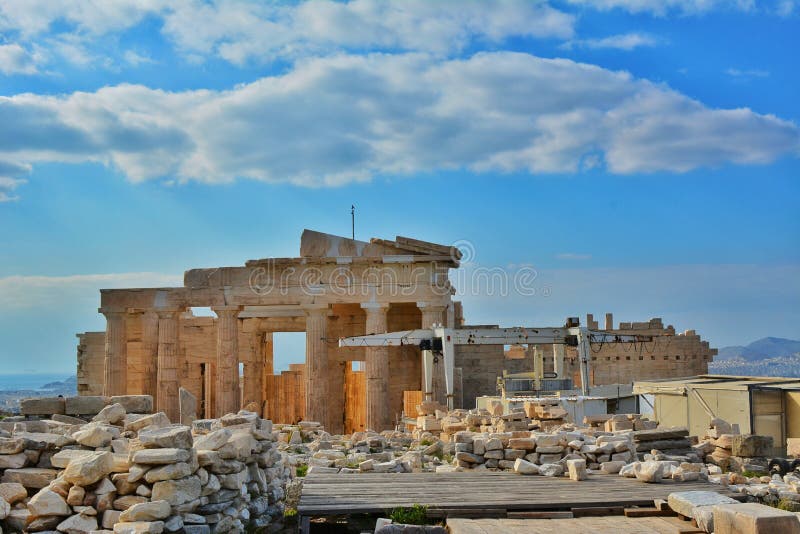 Propylaea, Acropolis stock image. Image of architecture - 81253019