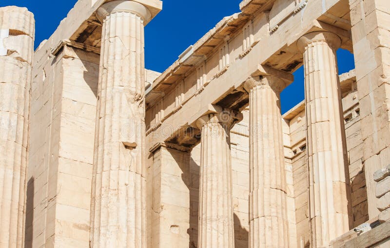 The Propylaea of Acropolis in Athens, Greece. Stock Photo - Image of ...