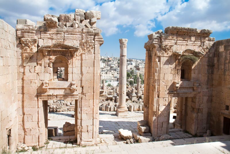 Propylaea - Artemis Temple .Jerash Stock Image - Image of architecture ...