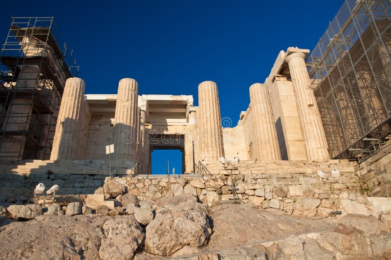 Propylaea stock image. Image of propylea, marmble, sunrise - 90216711