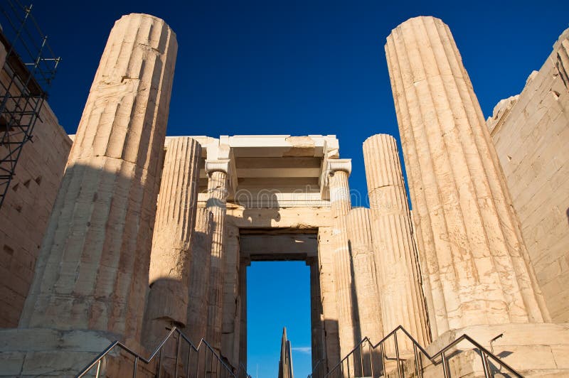 The Propylaea. Athens, Greece. Stock Photo - Image of goodness, column ...
