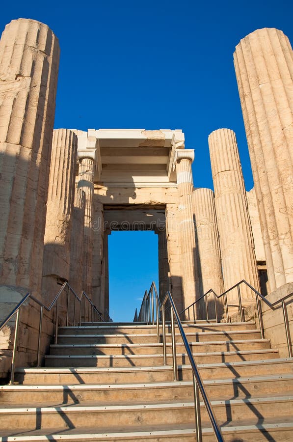 The Propylaea. Athens, Greece. Stock Photo - Image of holiday ...