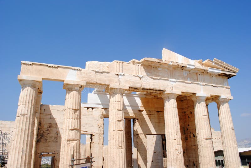 Detail of the Propylaea ,Acropolis Stock Image - Image of building ...