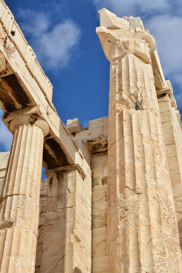 Detail of Propylaea of the Athenian Acropolis Stock Photo - Image of ...
