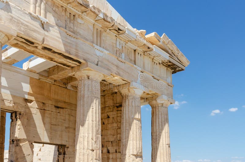 East Facade of the Propylaia of Acropolis of Athens Stock Image - Image ...