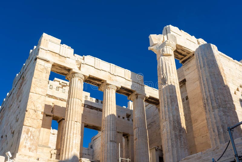 The Propylaia, the Entrance Gate of Acropolis, Athens Greece Stock ...
