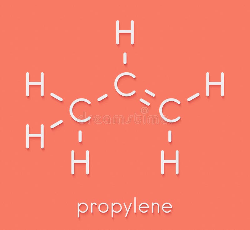 De Molecule Van Het Propyleen Met Chemische Formule Stock Illustratie ...