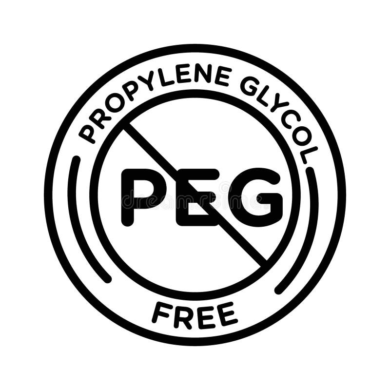 Propylene Glycol Free Icon Linear Logo Mark in Black and White Stock ...