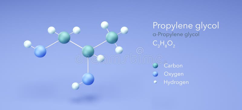 Propylene Glycol, Molecular Structures, 3d Rendering, Structural ...