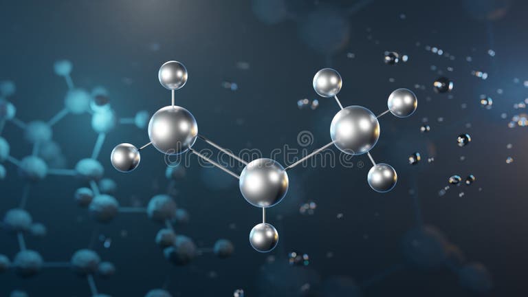 Propylene Molecular Structure, 3d Model Molecule, Propene, Structural ...