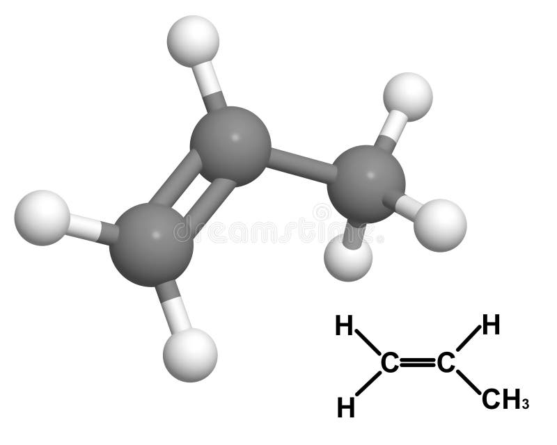 Propylene Molecule With Chemical Formula Stock Illustration ...