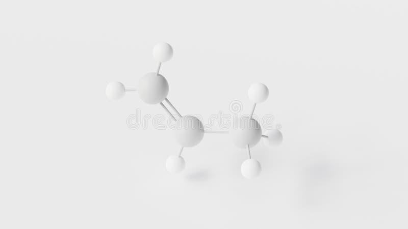 Propylene Molecule 3d, Molecular Structure, Ball and Stick Model ...