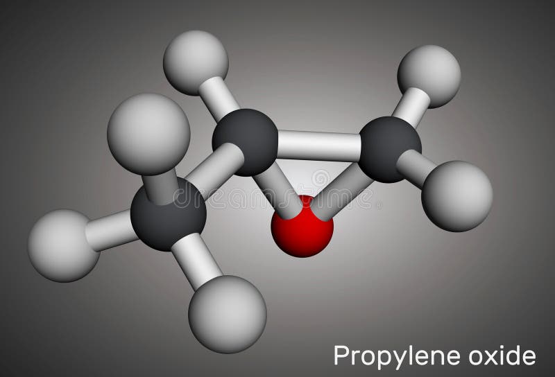 Propylene Oxide Molecule. Molecular Model Stock Illustration ...