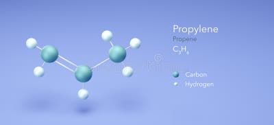 Propylene, Propene, Colorless Gas, Molecular Structures, 3d Rendering ...