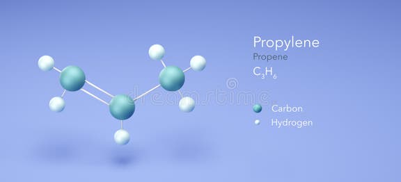 Propylene, Propene, Colorless Gas, Molecular Structures, 3d Rendering ...
