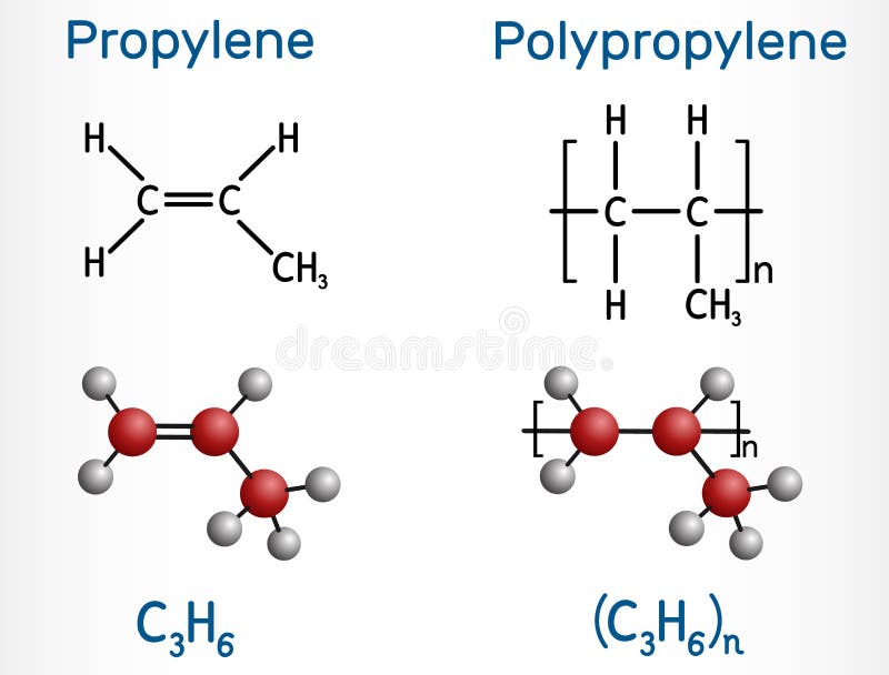 Polypropylene Polypropene, PP Plastic, Chemical Structure. Skeletal ...