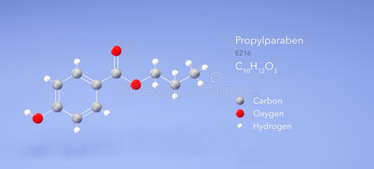 Propylparaben Molecule, Molecular Structures, Food Preservative E216 ...