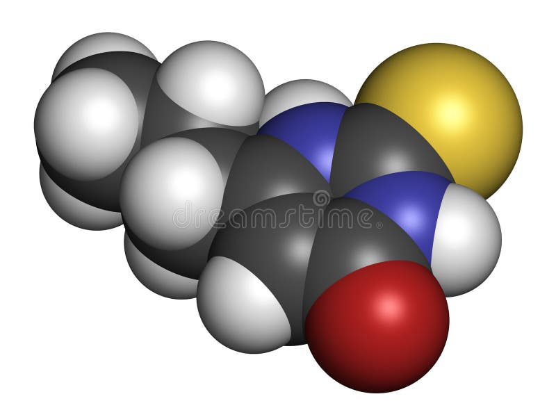 Propylthiouracil PTU Hyperthyroidism Drug Molecule. Stock Illustration ...