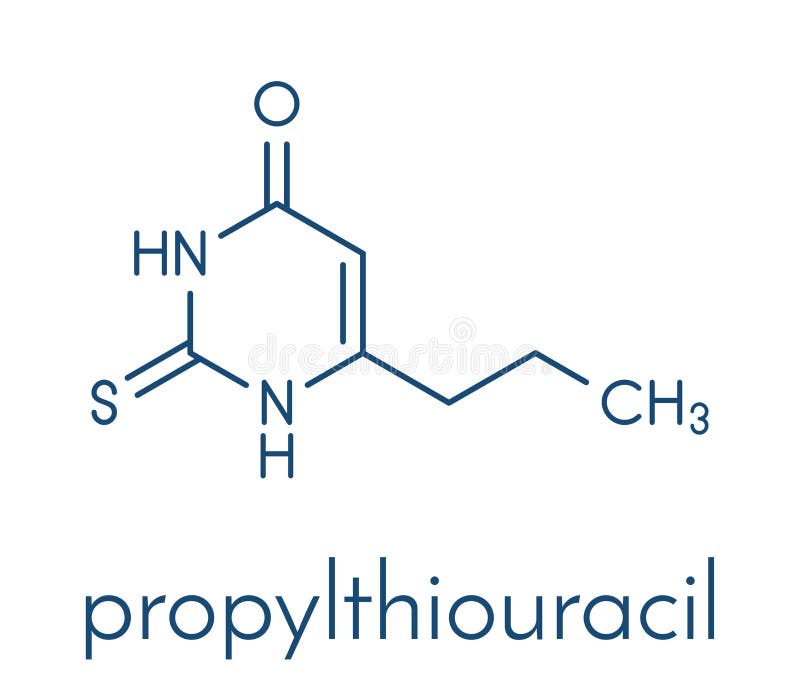 Propylthiouracil Molecule. Conceptual Molecular Model. Chemical 3d ...