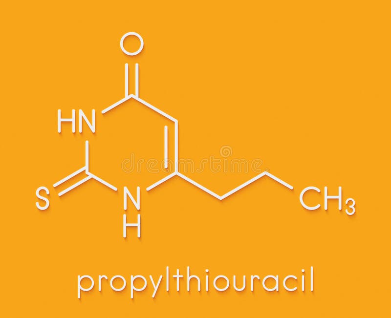 Propylthiouracil PTU Hyperthyroidism Drug Molecule. Skeletal Formula ...