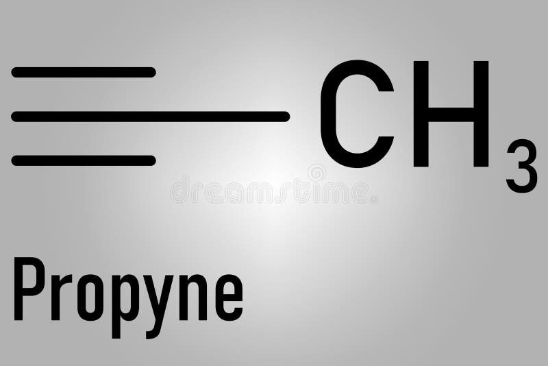 Propyne or Methylacetylene Molecule. Skeletal Formula Stock ...